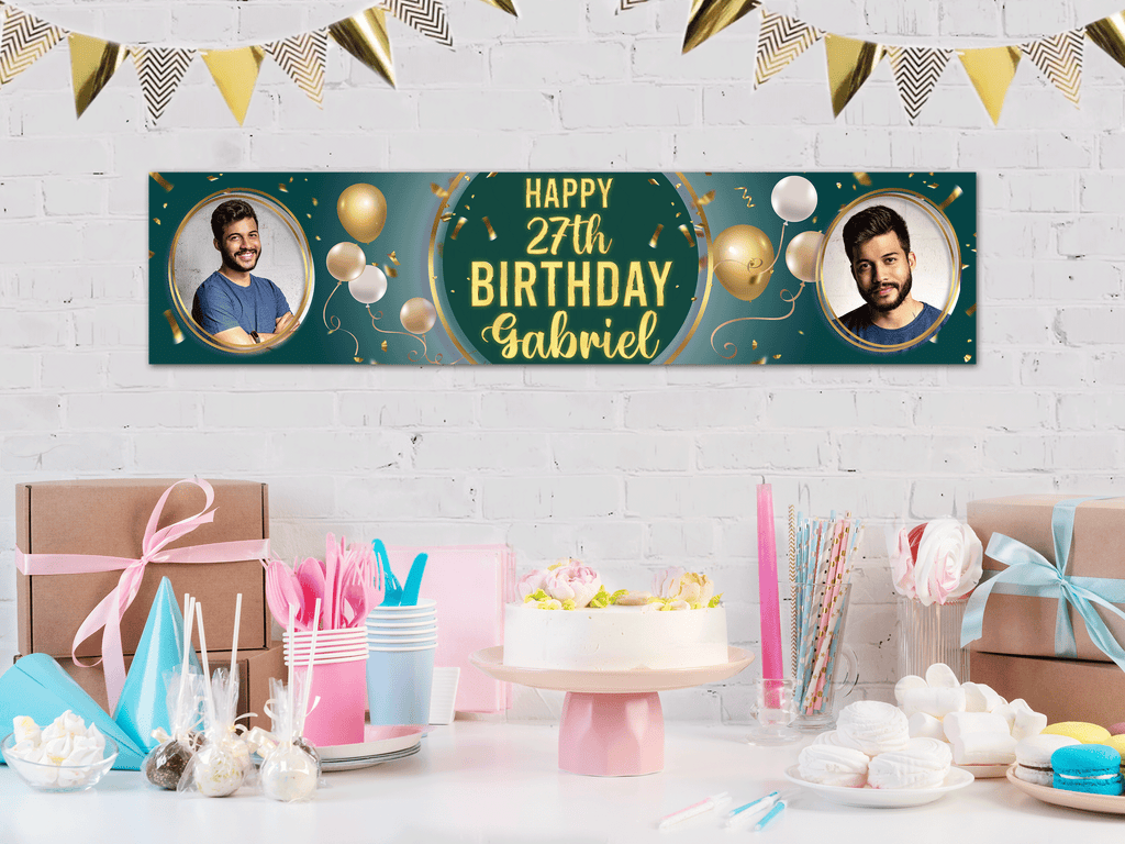 Personalised Birthday Dual Photo Banner