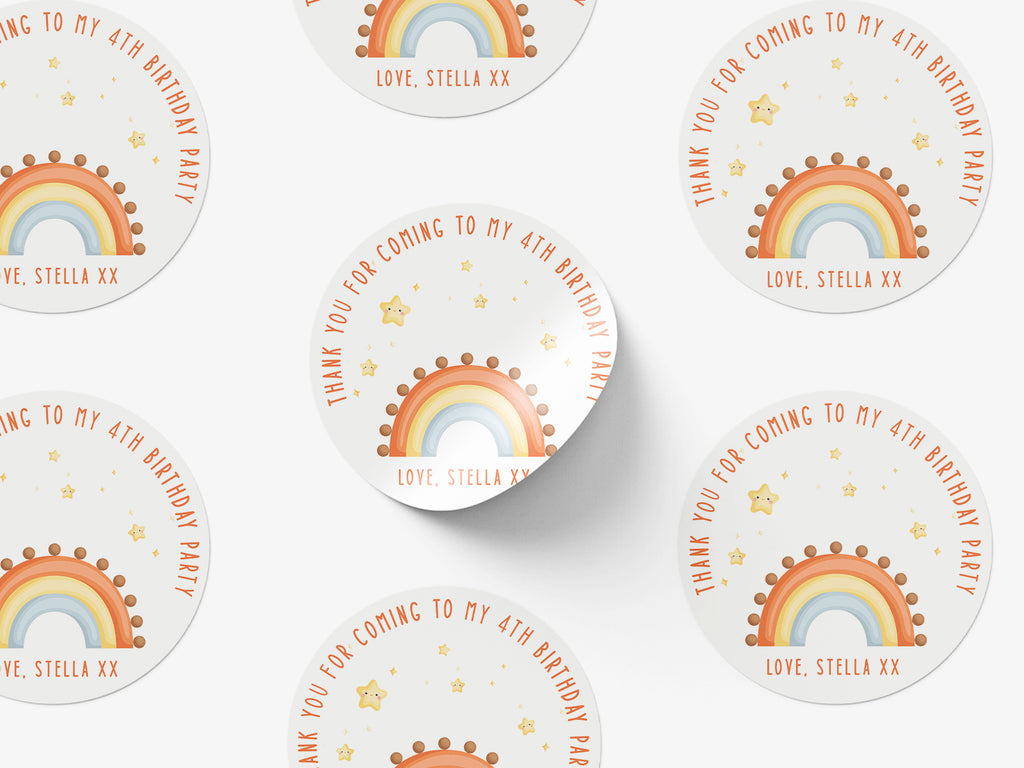 Personalised Round Birthday Sticker Labels, party label, surprise part