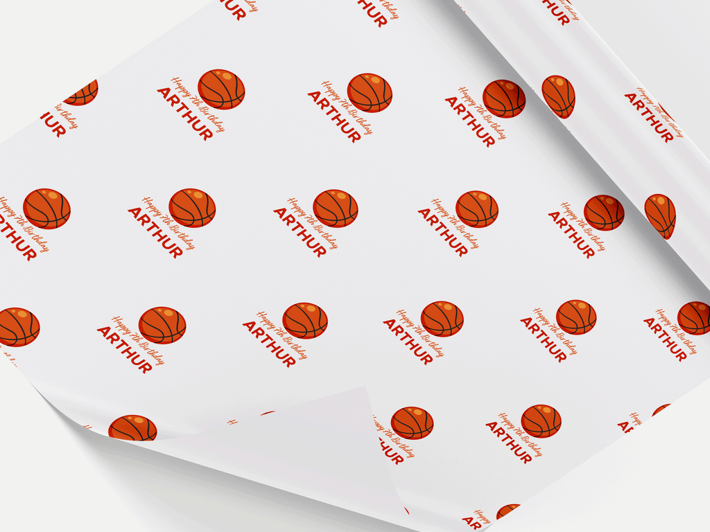 Personalised Birthday basketball themed Gift Wrap/Wrapping Paper