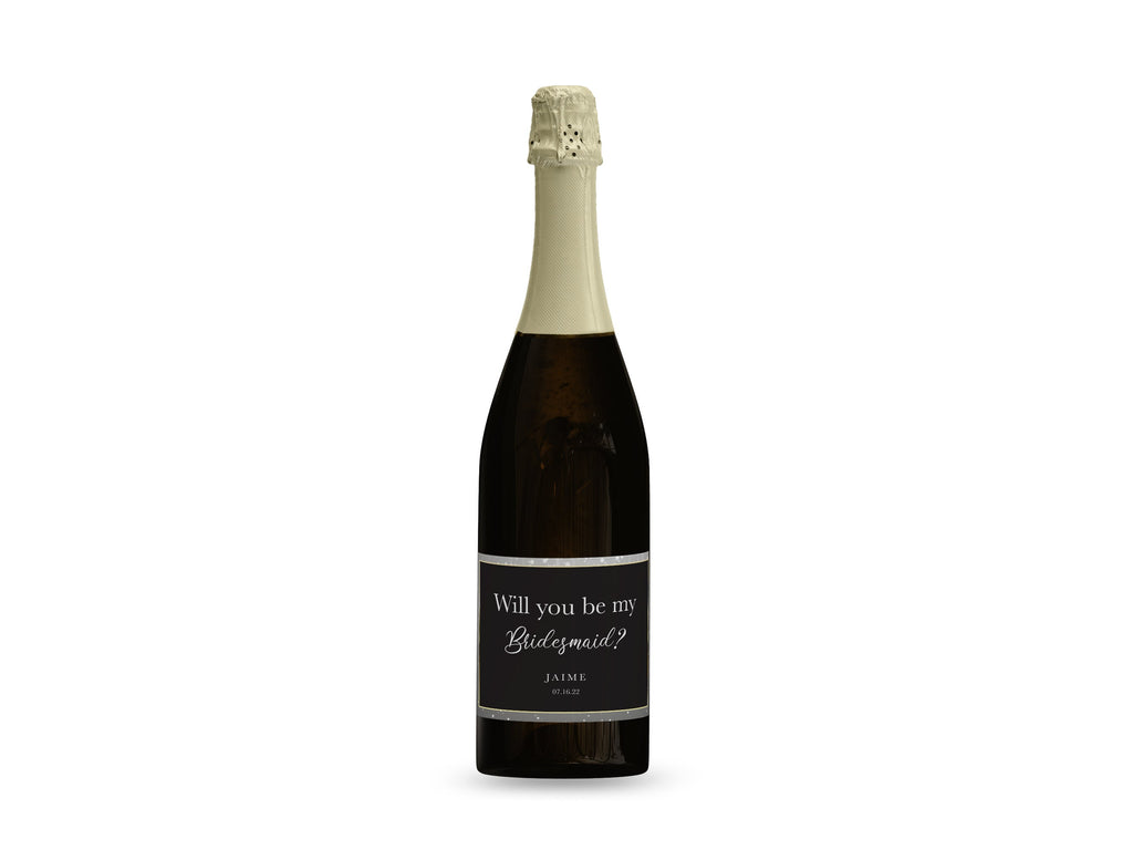 Personalised Bridesmaid Champagne/Prosecco bottle label - Ideal Celebr