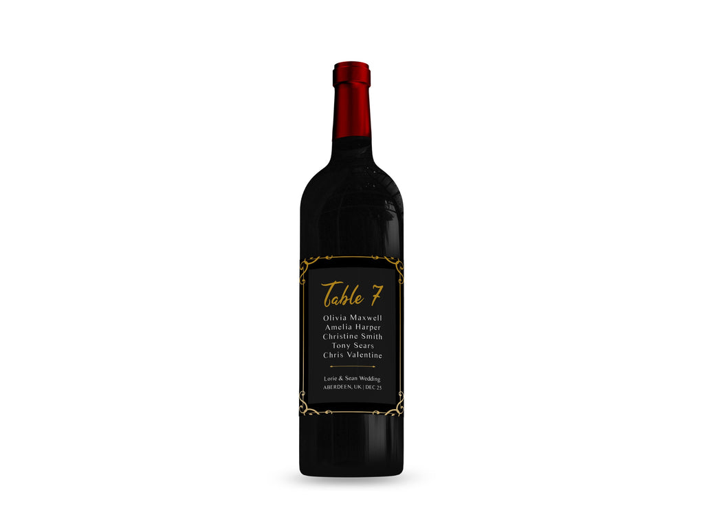 Personalised Wedding table label 21st/30th/40th/50th gift -Ideal Celeb